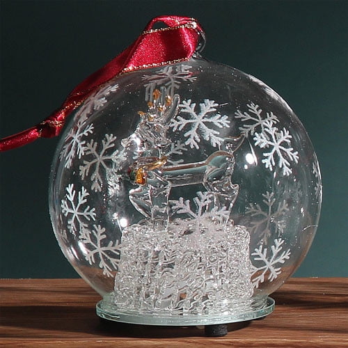 Unison Gifts Light Up Glass Reindeer Ornament - Walmart.com