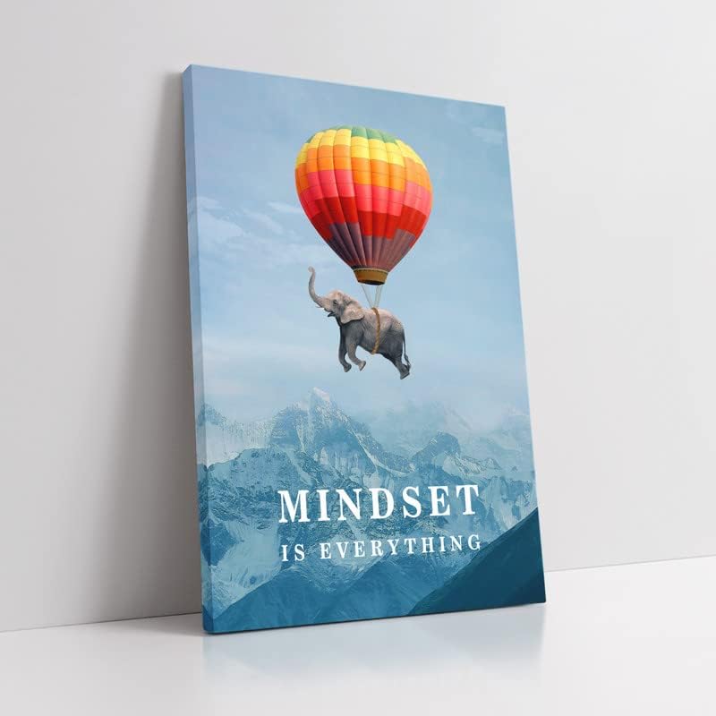 Mindset is Everything Wall Art -Inspirational Wolf Canvas Wall Art ...