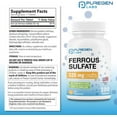 Puregen Labs Ferrous Sulfate 325 mg Iron Supplement, High Potency, 200 ...