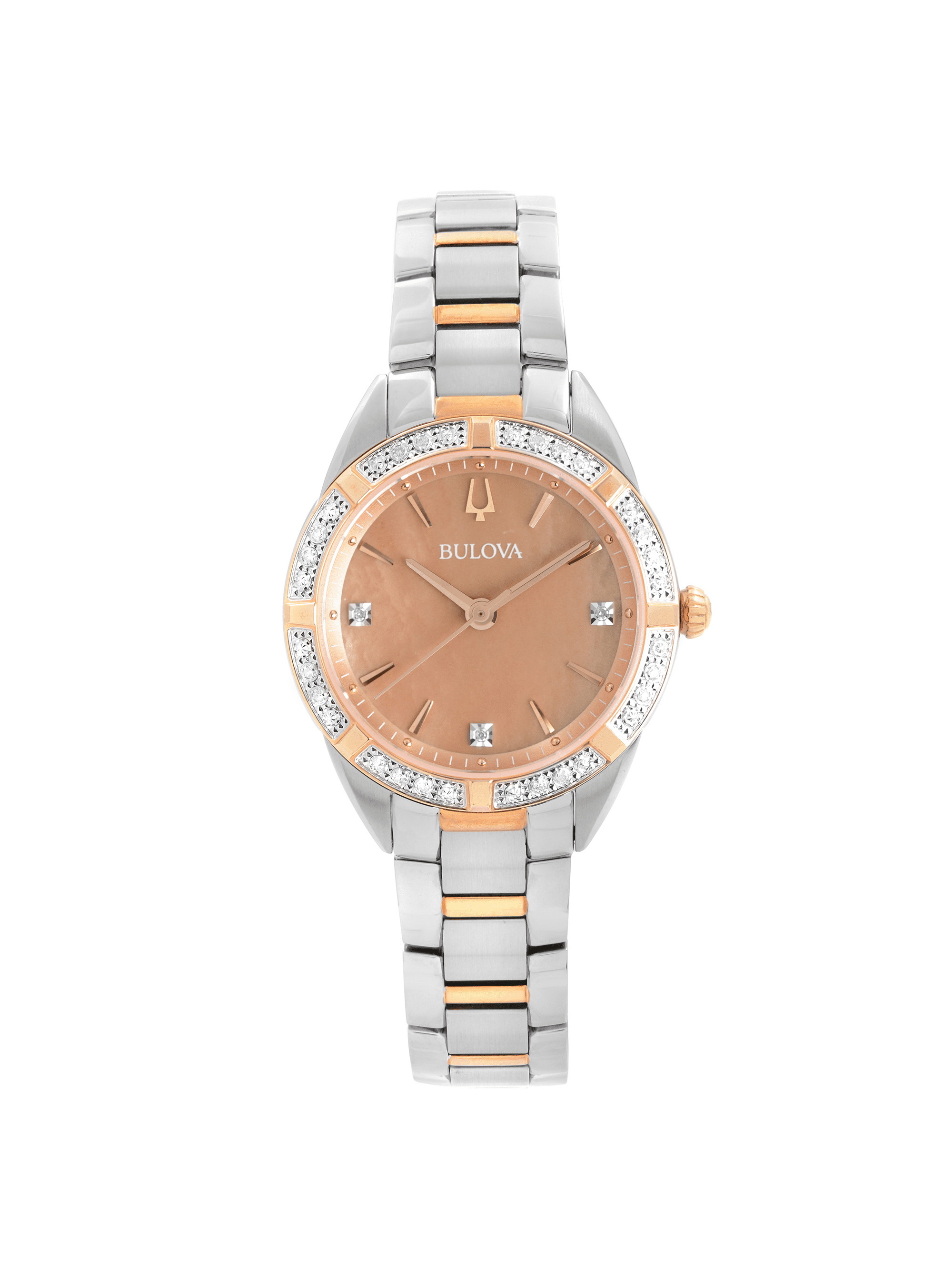 Bulova Classic Sutton Diamonds Steel Bronze MOP Dial Quartz Ladies ...