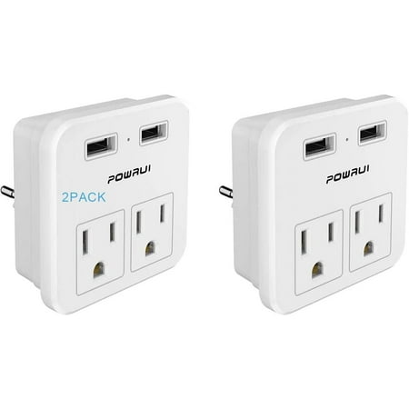 European Travel Plug Adapter, 2 Pack International Power Adapter with 2 ...
