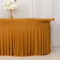BalsaCircle 6 ft Fitted Gold Premium Spandex Rectangle Tablecloth Wavy ...