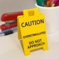 Funny Office Sign, 3D Printed Caution Overstimulated Desk Sign, Warning ...