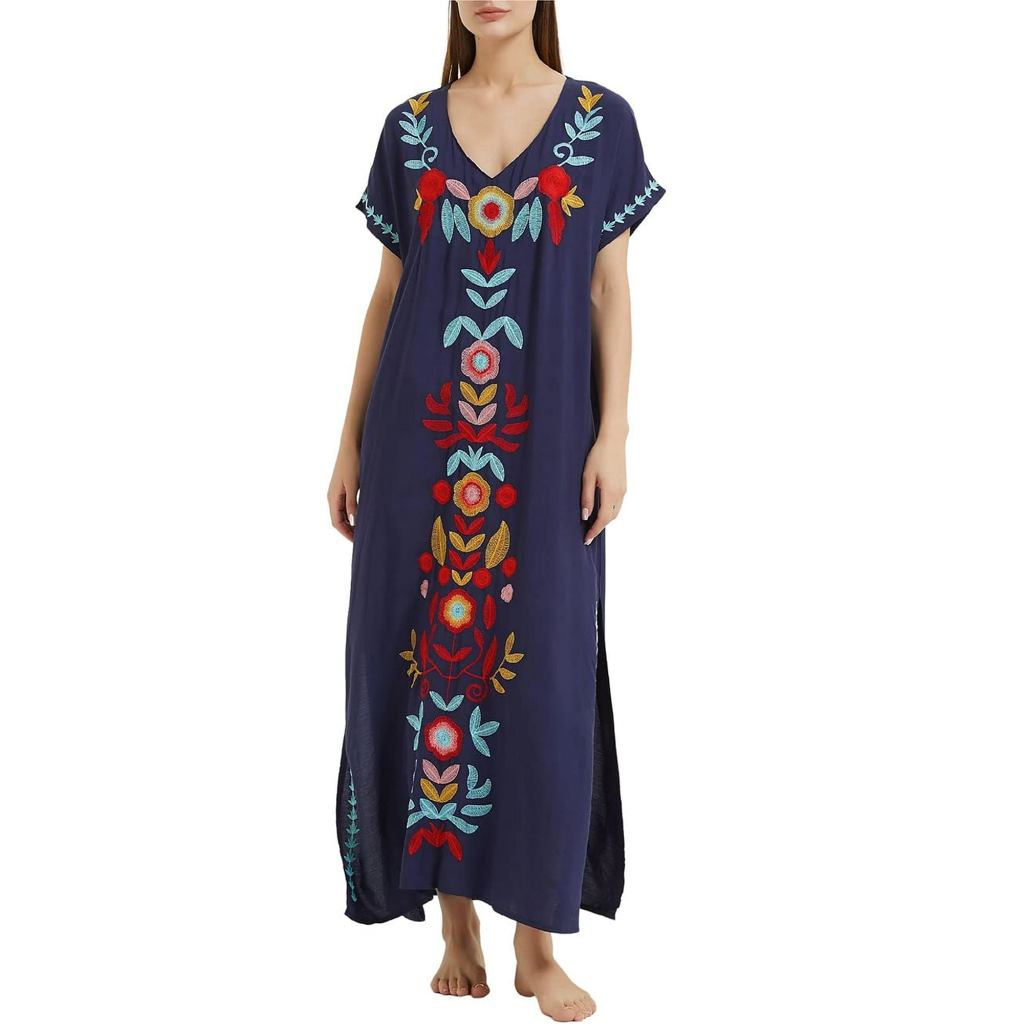 Click here for Bsubseach Women Summer Beach Long Dress Kaftan Swi... prices