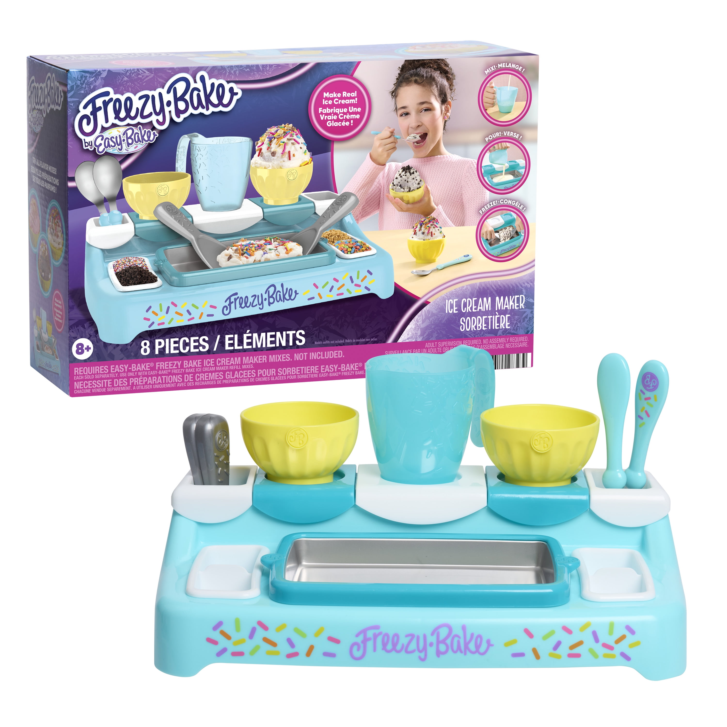 Easy Bake Freezy Bake Ice Cream Maker Toy, Plastic Kitchen Playset for ...