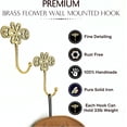 33 Lb. 3 Pieces Key Holder Flower Vintage Brass Decorative Wall Hooks ...