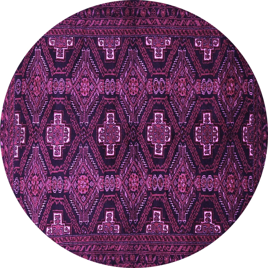 Ahgly Company Indoor Round Persian Purple Traditional Area Rugs, 6 ...