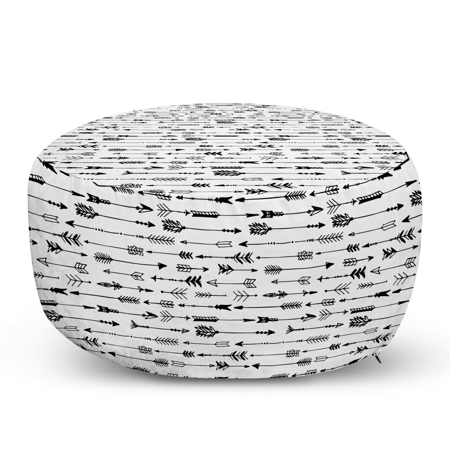 Tribal Pouf Cover with Zipper, Simplistic Sketch Composition of ...