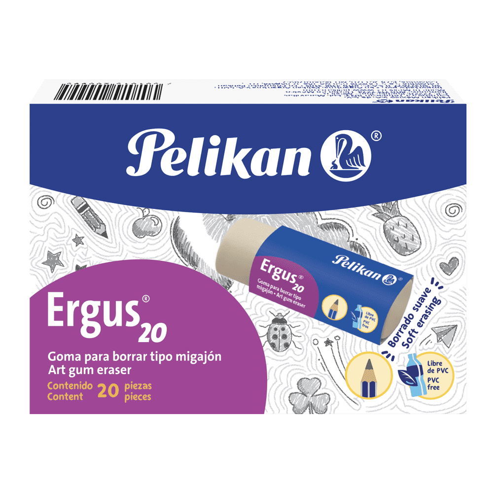 Goma De Migajón Para Borrar Pelikan Ergus 20 Caja Con 20 Gomas Pelikan ...
