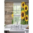 Farm Sunflower Flower Welcome Text Sheer Curtains 2 Panels Set ...