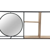 Sagebrook Home Metal/wood 34"l Wall Shelf With Mirror, Black/brow ...