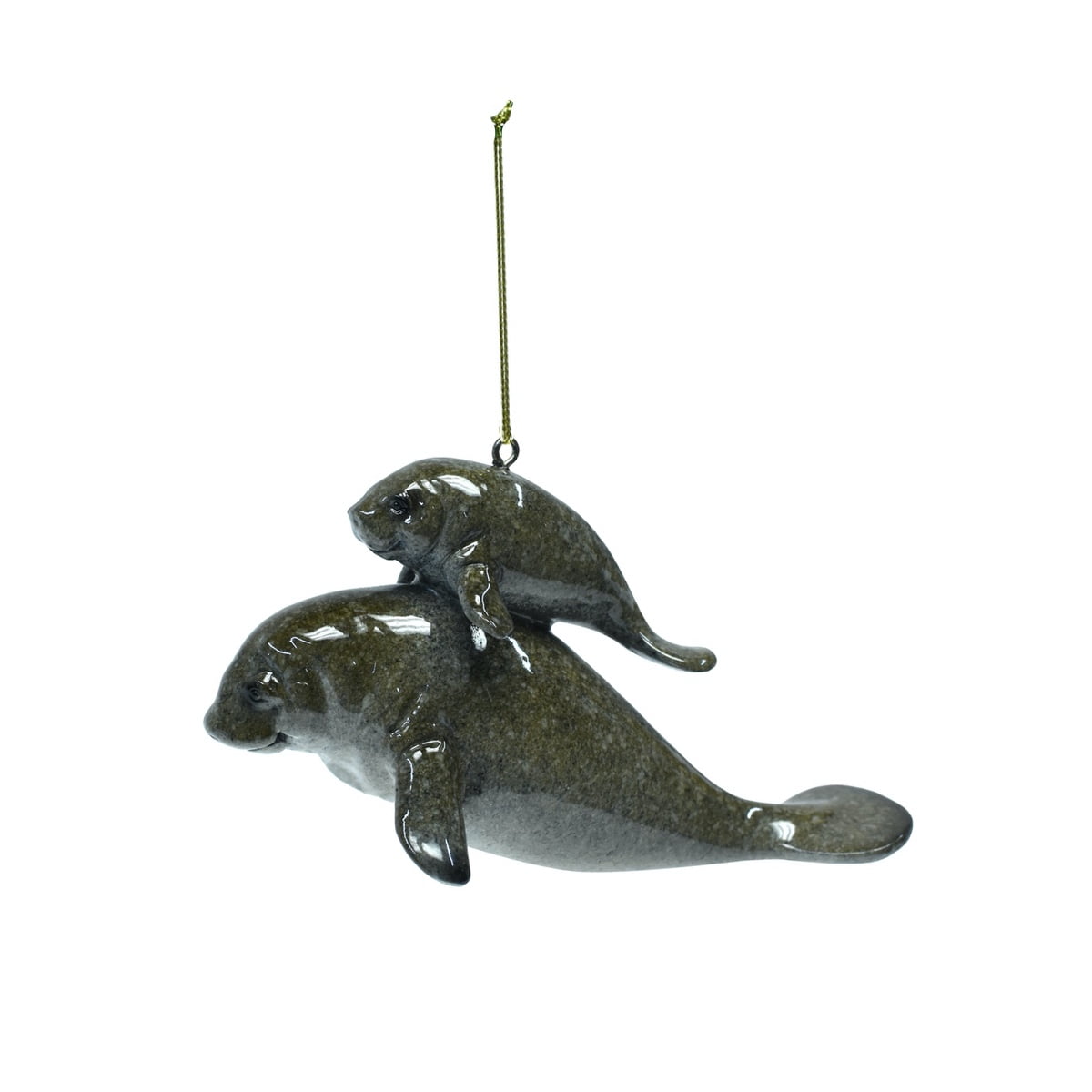 Manatee Baby and Calf Christmas Tree Ornament Nautical Beach House ...