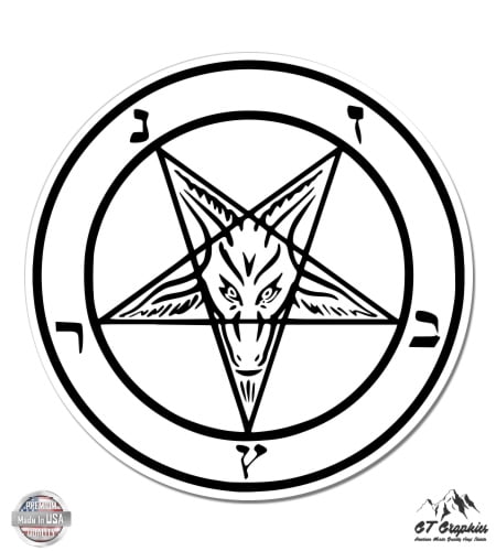Baphomet Pentacle Goat Satan - 12" Vinyl Sticker Waterproof Decal ...