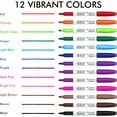 Shuttle Art Wet Erase Markers, 12 Colors, Fine Tip, Smudge-Free, Non ...