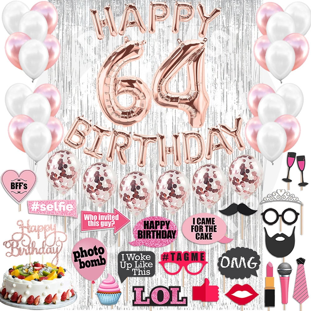 64th Birthday Decorations, Birthday Party Supplies, 64th Birthday ...