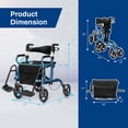 Goplus Rollator Walker with Seat Folding Walker with 8-inch Wheels ...