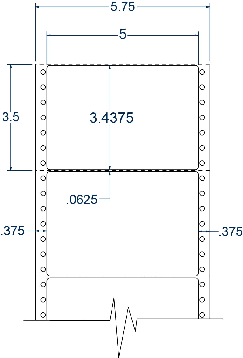 Compulabel 111802, Pin Fed Continuous Shipping Label 5 X 3 7/16 ...