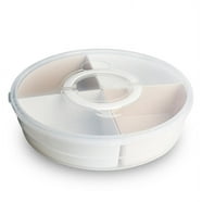 Storage Round Clear Container with Screw Lids For Small Items Organizer ...