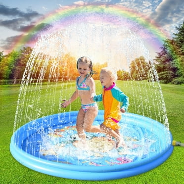 Dimple Splash Pad 67" Large Kids Sprinkler Play Mat for Toddlers Water Splash Pad Toys Outdoor ...