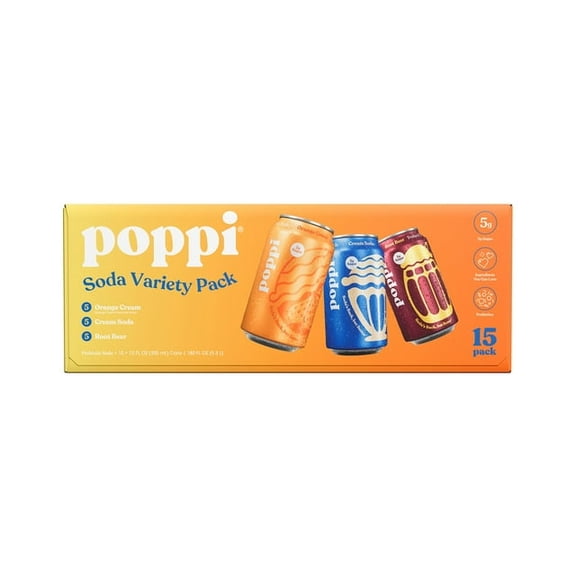 Poppi Classic Variety Pack Prebiotic Soda, 12 fl oz 8-pack - Walmart.com