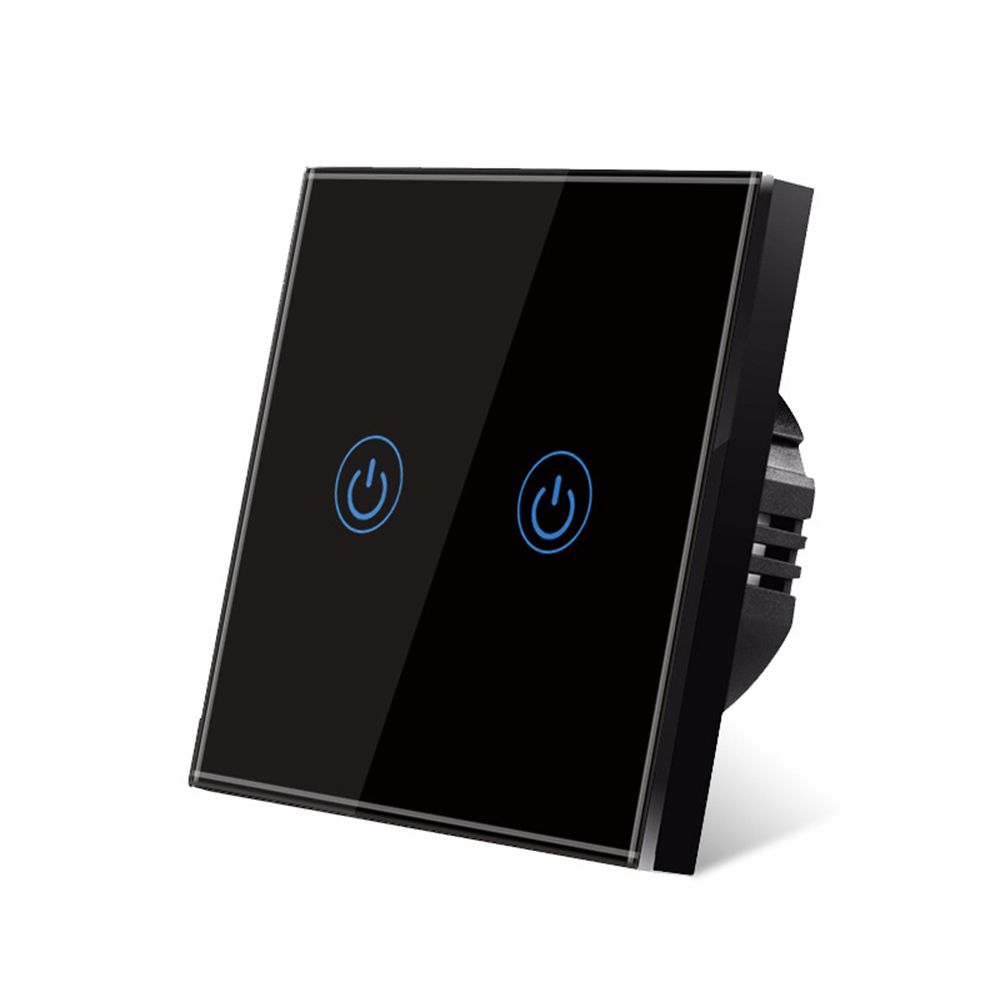 Dust-proof Wall Lamp Black 1/2/3 Gang 1 Way Crystal Glass Light Switch ...