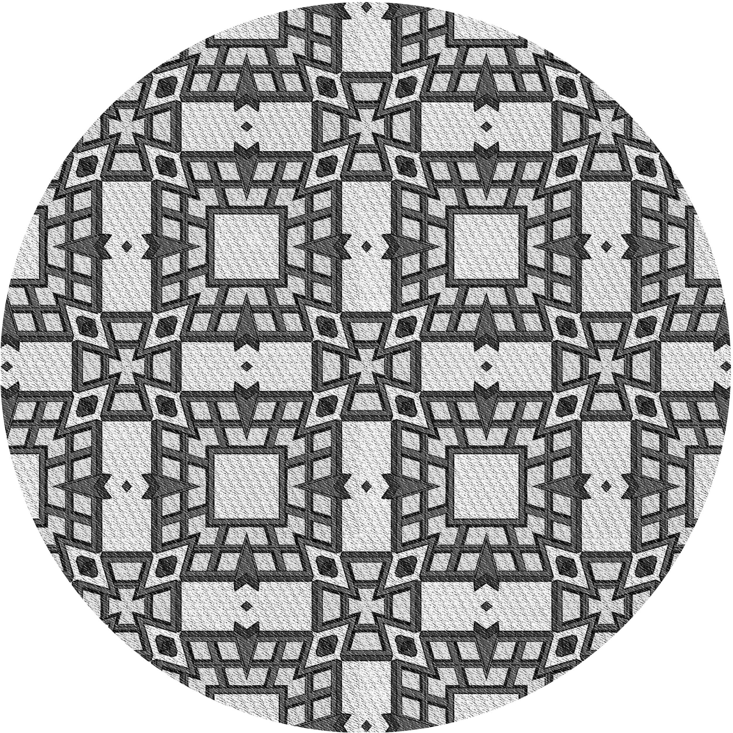 Ahgly Company Indoor Round Patterned Gray Wolf Gray Area Rugs, 8' Round ...