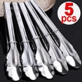 5/1PC Stainless Steel BBQ Tongs - Non-Slip Long Handle for Grilling ...