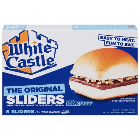 Great Value Cheeseburger Sliders, 11.1 oz, 6 Frozen Fully Cooked Beef ...