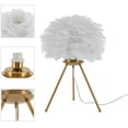 Home White Feather Bedside Lamp Desk Night Light Table Lamp for Bedroom ...
