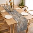 Beige Brown Copper Rust Cotton Linen Table Runner Abstract Vintage ...