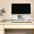 Monitor Stand Riser Desk Storage Rack Space Saving Computer Heightened ...