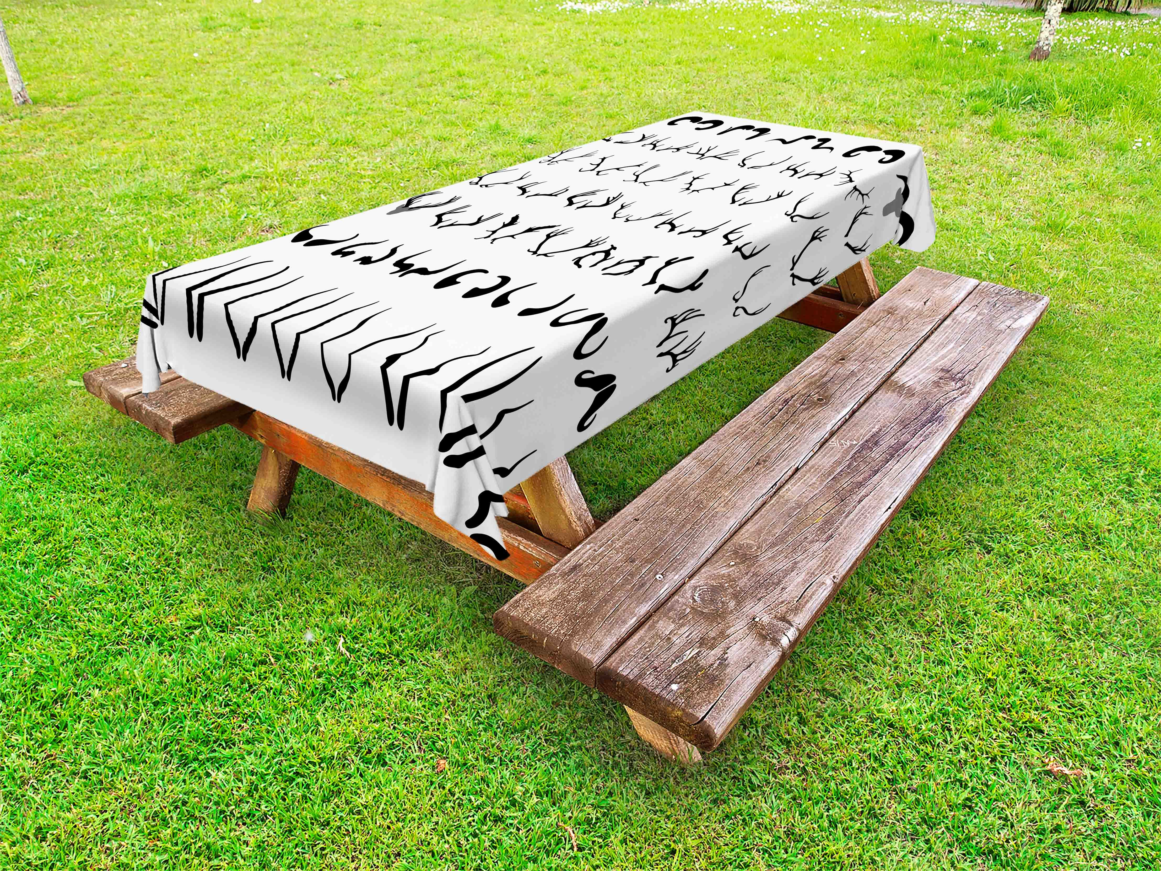 Antlers Outdoor Tablecloth, Horns of Antelope Buffalo Cattle Moose ...