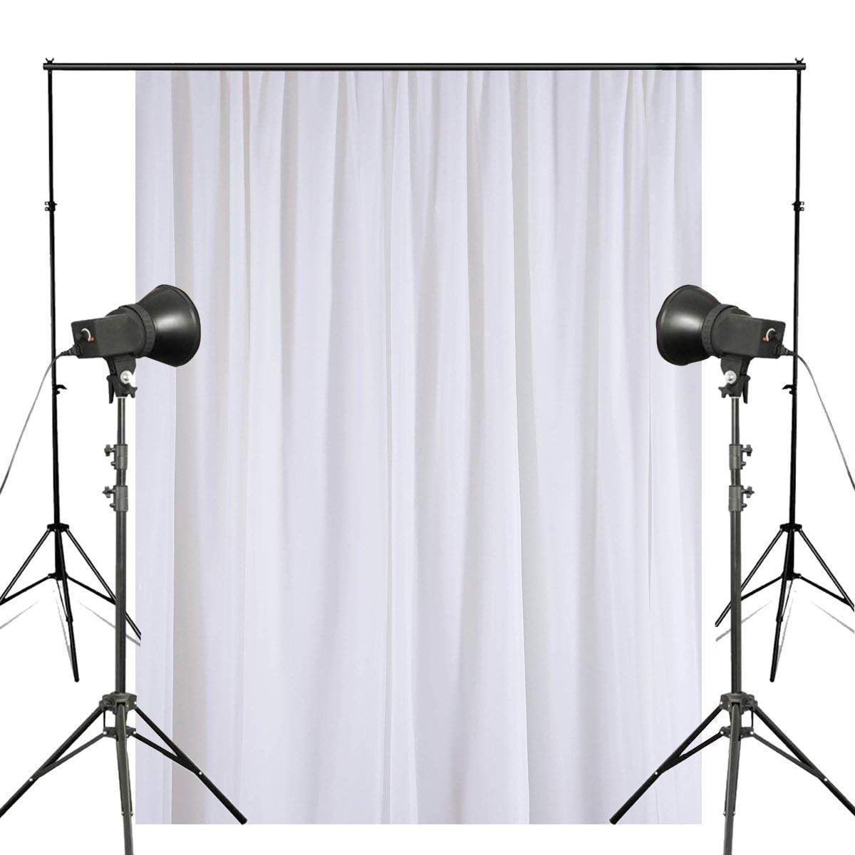 ABPHOTO Polyester 5x7ft White Curtain Photography Backdrop Art Photo ...