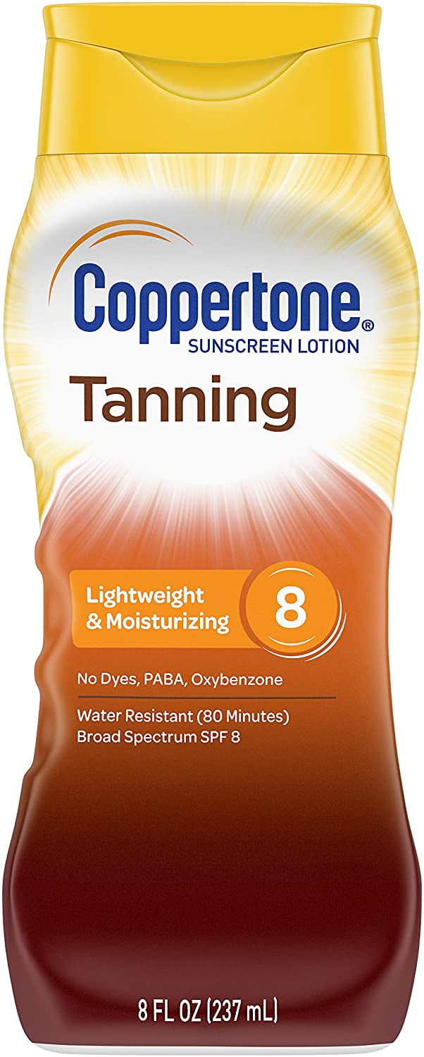 Coppertone Tanning Lotion Non-greasy, Light Formula SPF 8, 8-Fluid ...
