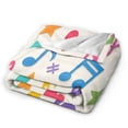 Colorful Music Notes Blanket Gift Throw Blanket Gift for Music Lovers ...