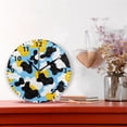 Blue Yellow Cow Pattern Wall Clock 10in Round Artistic Oil Painting ...