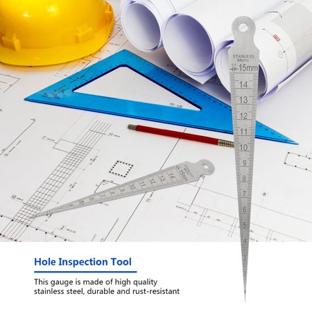 0-15mm Stainless Steel Taper Gauge Metric Wedge Welding Feeler Clear ...