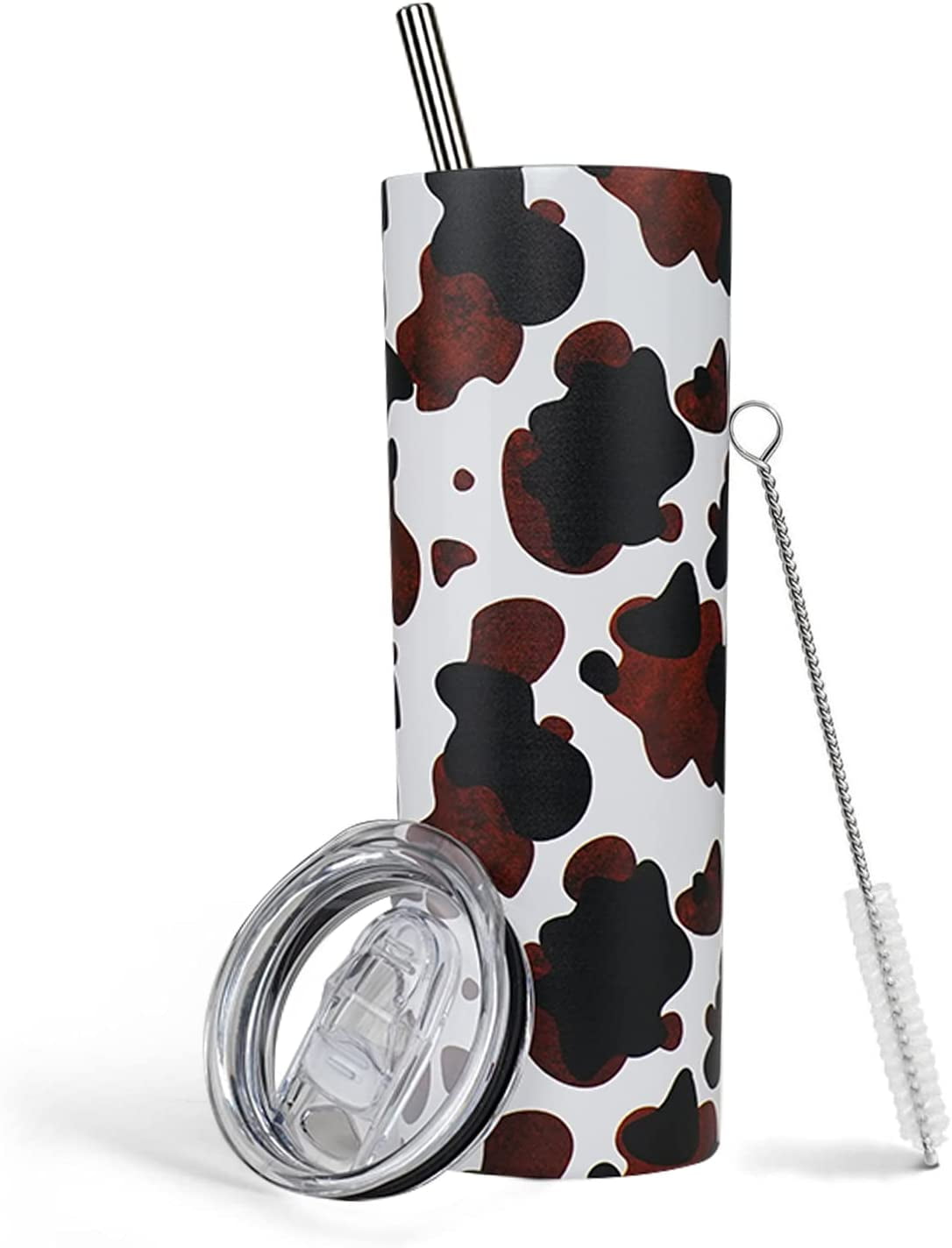 Cow Print Tumbler With Lid and Straw Stainless Steel 20oz Cow Print ...