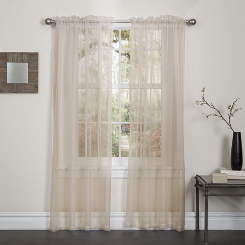 Sheer Window Curtain Single Panel Lisa 55x84 Rod Pocket Solid Colors | eBay