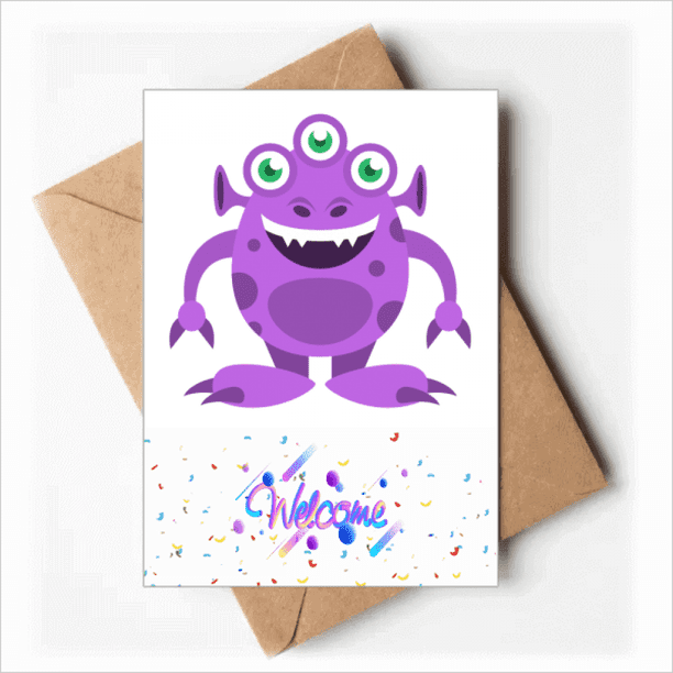 Universe Alien Monster Purple Alien Welcome Back Greeting Cards ...