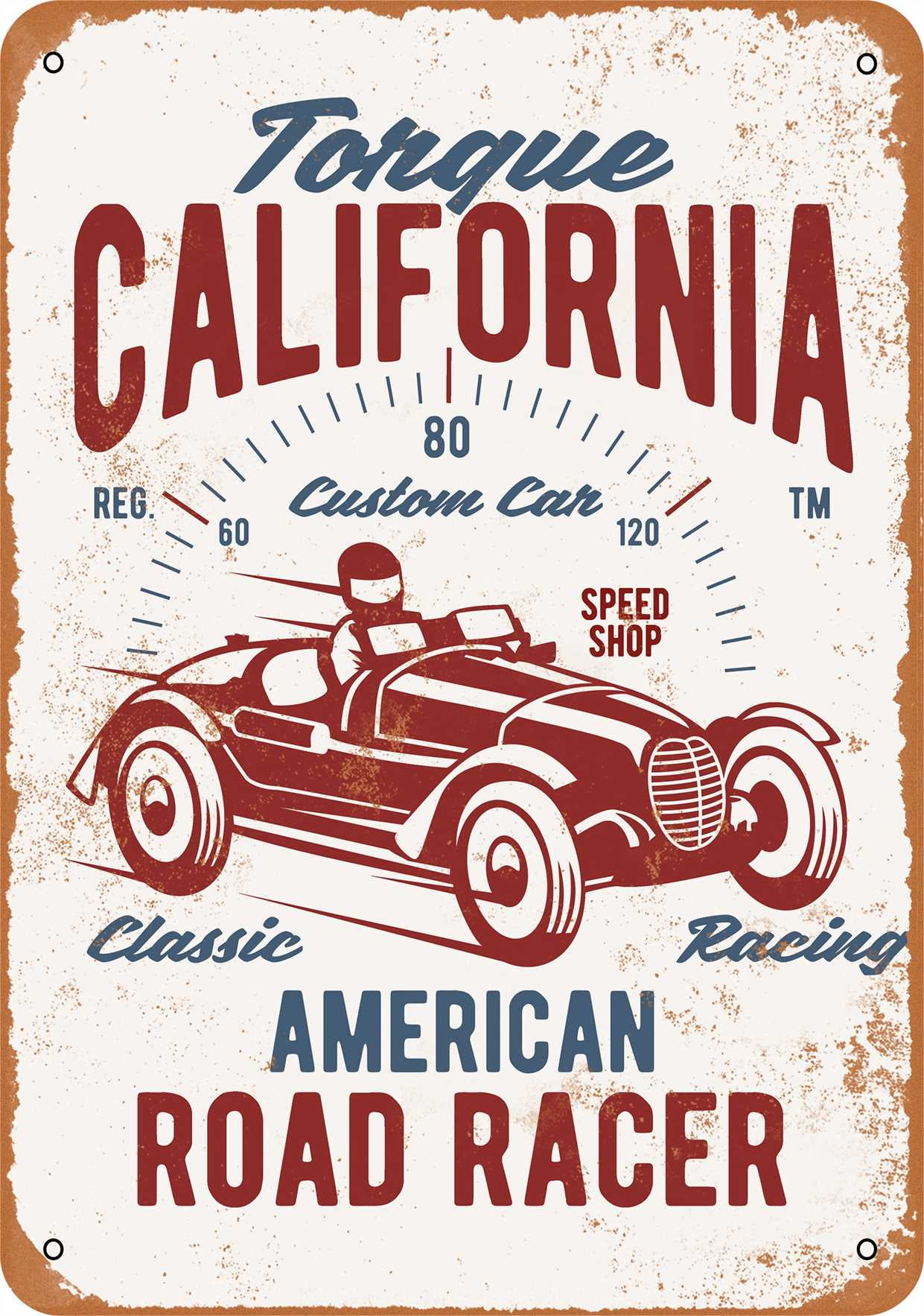 7 x 10 METAL SIGN - Torque California Custom Cars - Vintage Rusty Look ...
