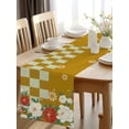 Burlap Table Runner 36 Inches Long, Japanese Red White Peony Non-Slip ...