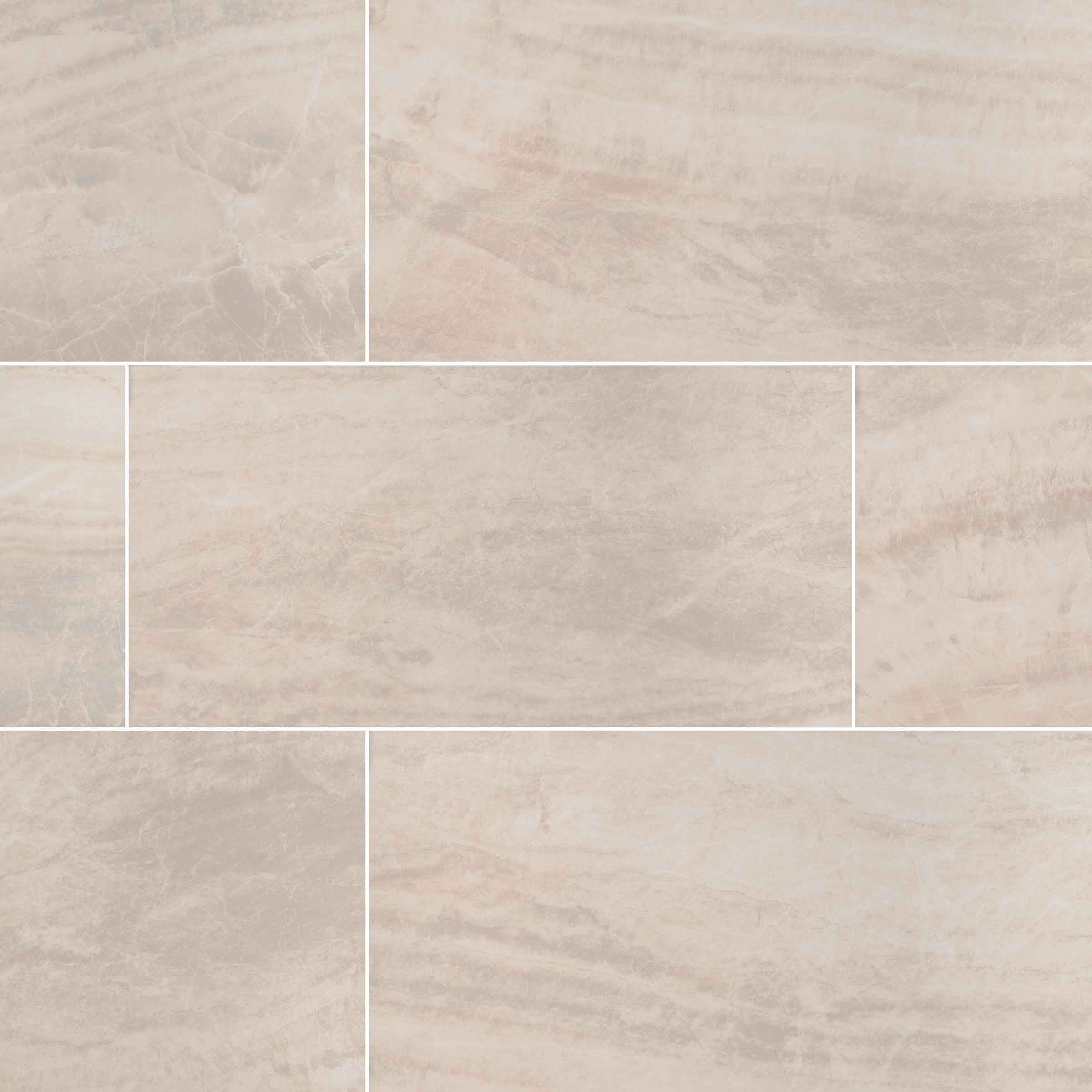 MSI Praia Cream 12 In. X 24 In. Polished Porcelain Floor And Wall Tile ...
