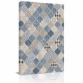 Blue Moroccan Shield Canvas Wall Art for Living Room, Modern Abstract ...