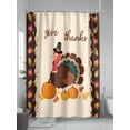 Thanksgiving Shower Curtain 36"W x 72"L Turkey Fall Maple Leaf Autumn ...