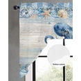 Blue Octopus Coastal Swag Curtains for Kitchen Summer Beach Coral ...