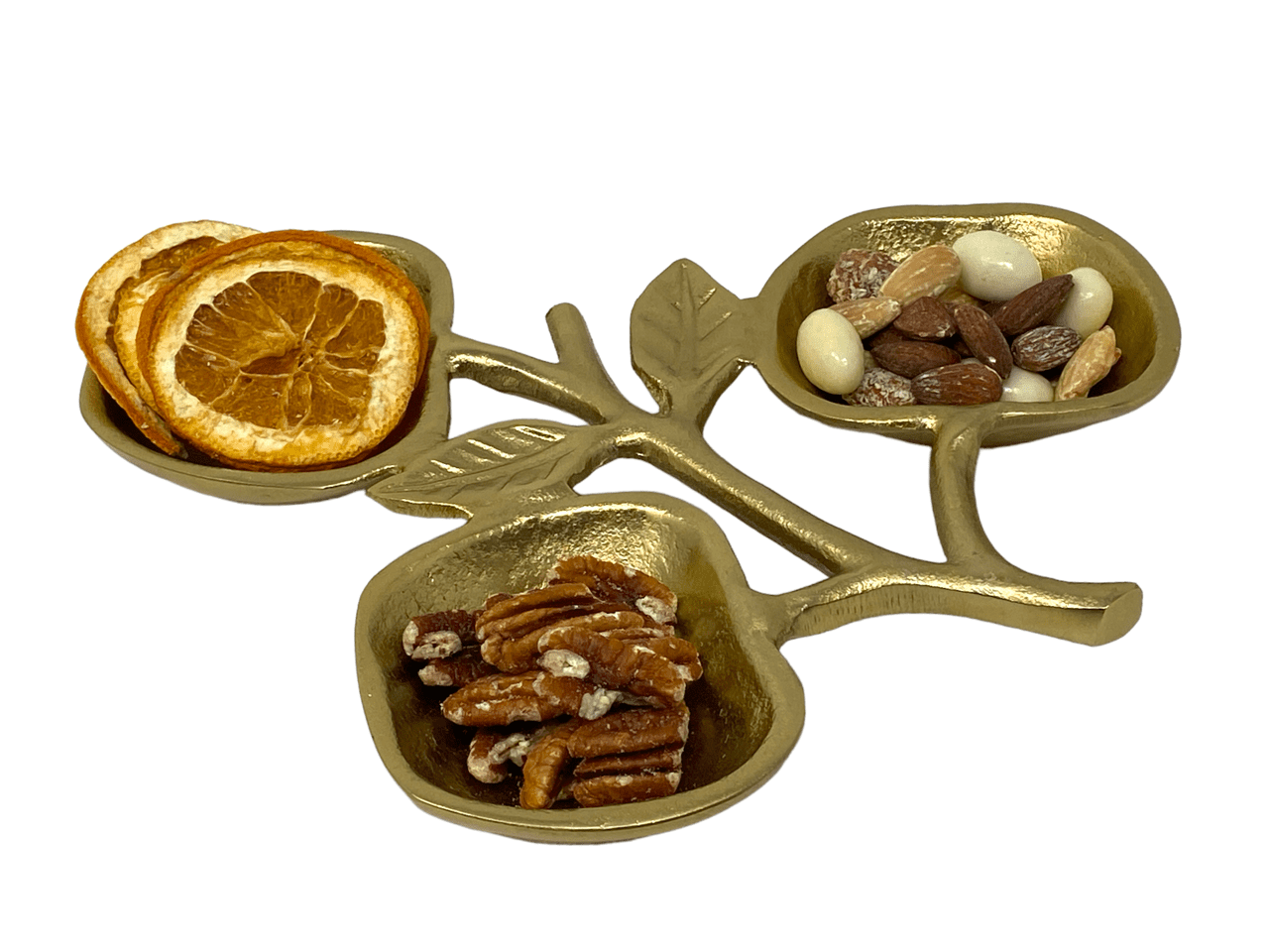 Serving Gold Tray Elegant Apple Shape Metal Serveware For Nuts Dried ...
