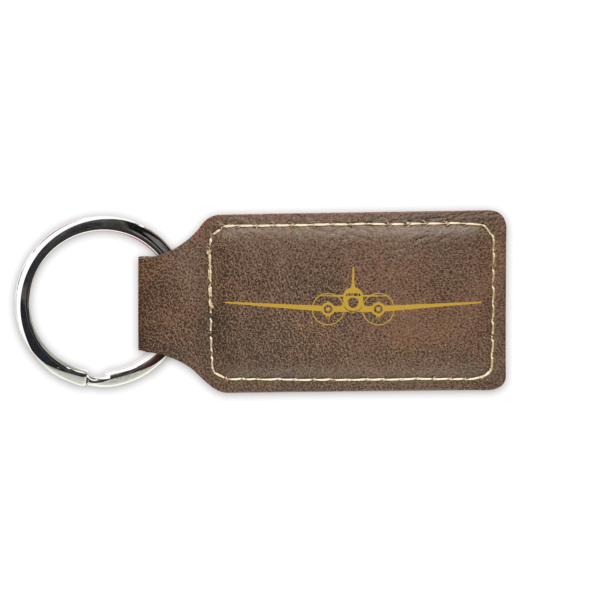 C-47 Skytrain Keychain Leatherette Rectangle - Laser Engraved - Many ...