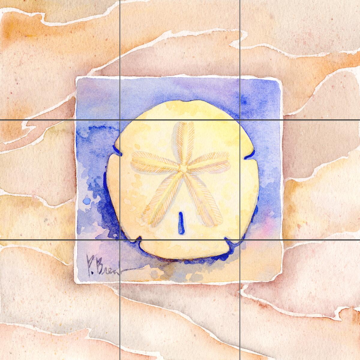 Tile Mural Bathroom Backsplash - Summer Sandollar - by Paul Brent ...