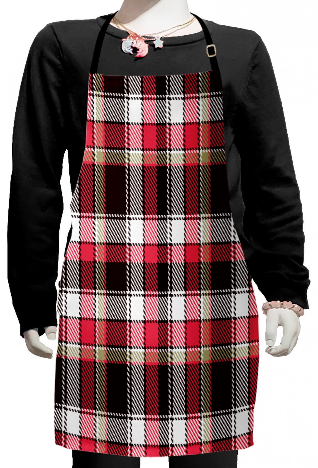 Checkered Kids Apron, Pattern with Squares Mosaic Diagonal Vertical ...